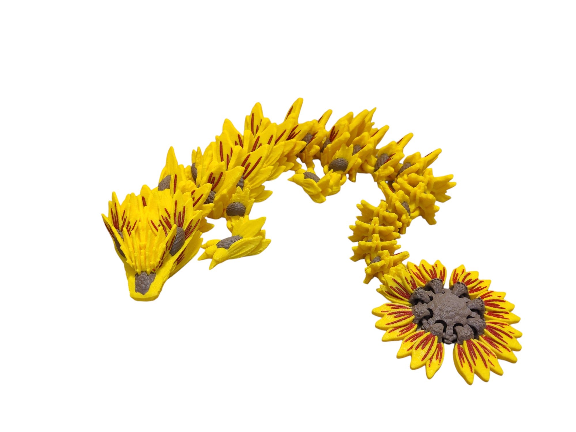 3D Printed Sunflower Dragon - Articulating Fidget Toy – ToyForge 3D