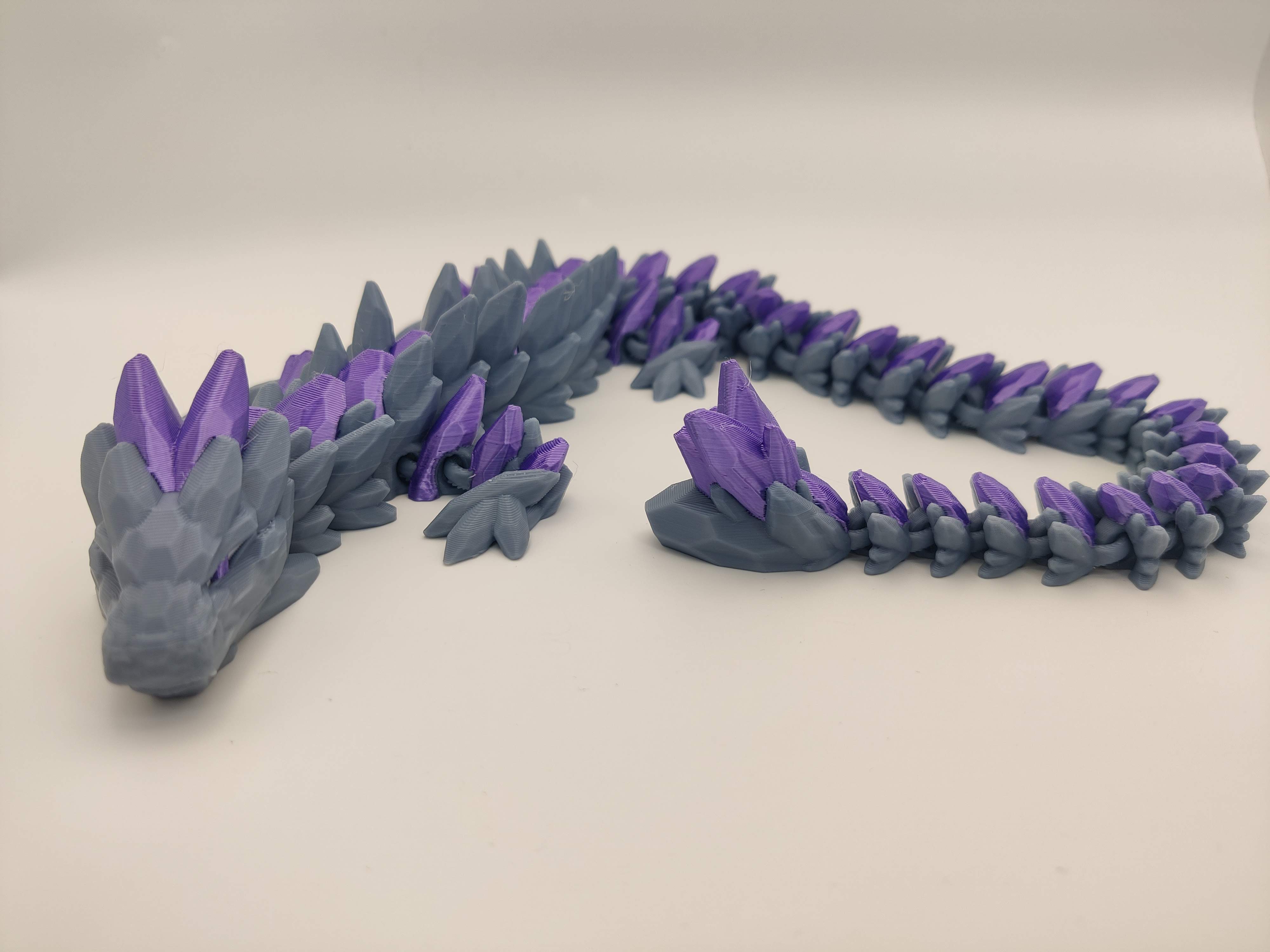 3D Printed Crystal Gem Dragon – Articulating Fidget Toy – ToyForge 3D