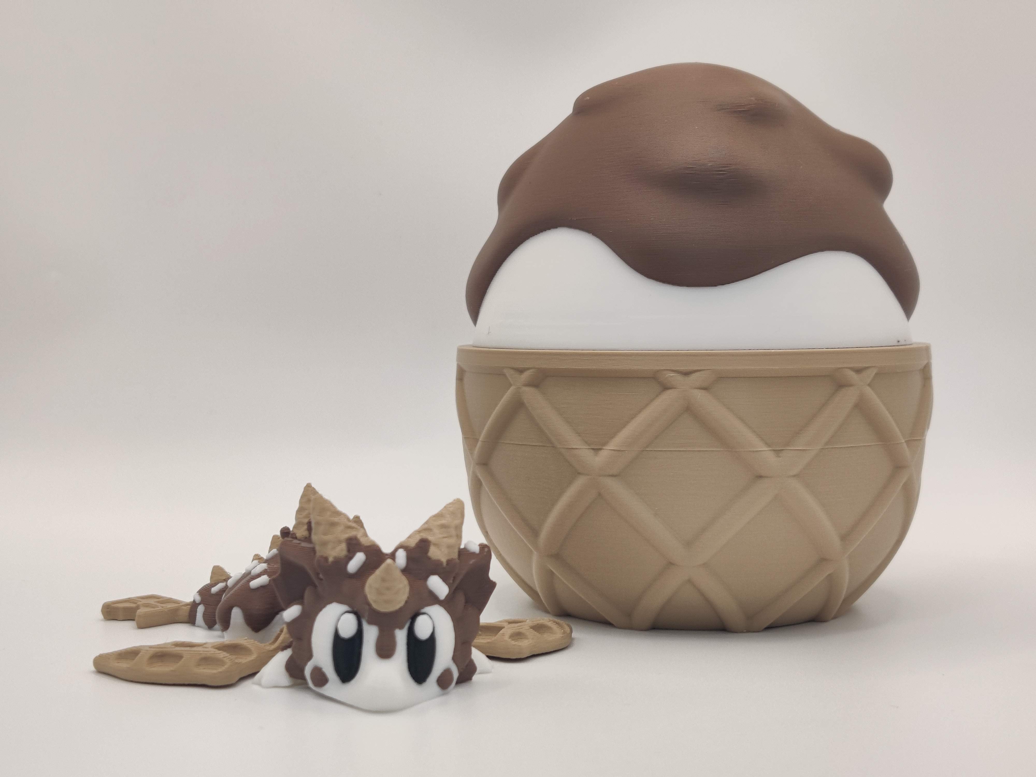 Ice Cream Egg Dragon – Sweet Fantasy Collectible – ToyForge 3D
